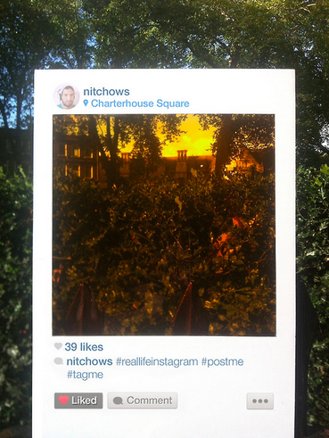 If you ever wondered what a real-life instagram photo would look like ...